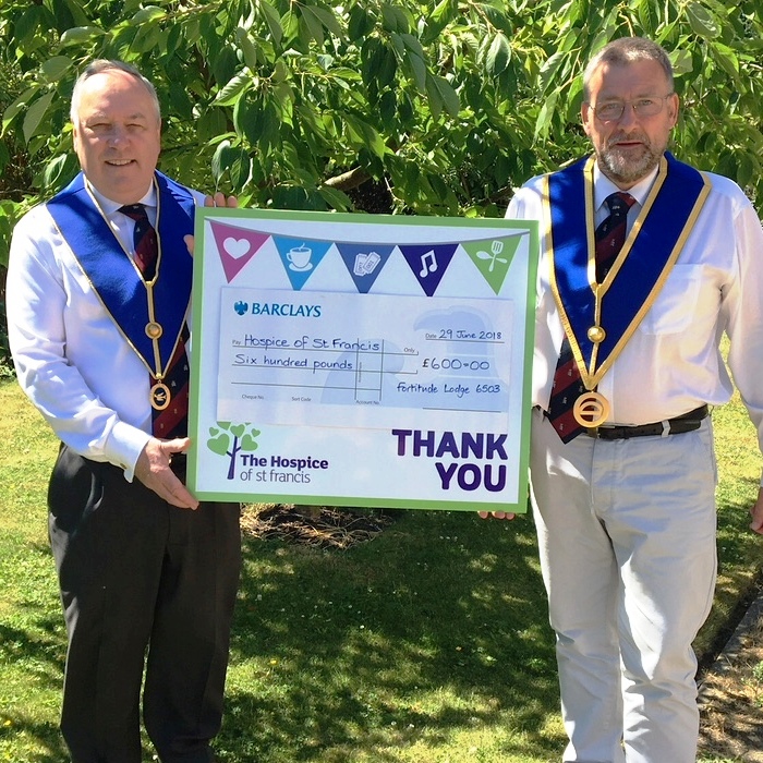 Fortitude Lodge Gives Back to St Francis Hospice. | Provincial Grand ...